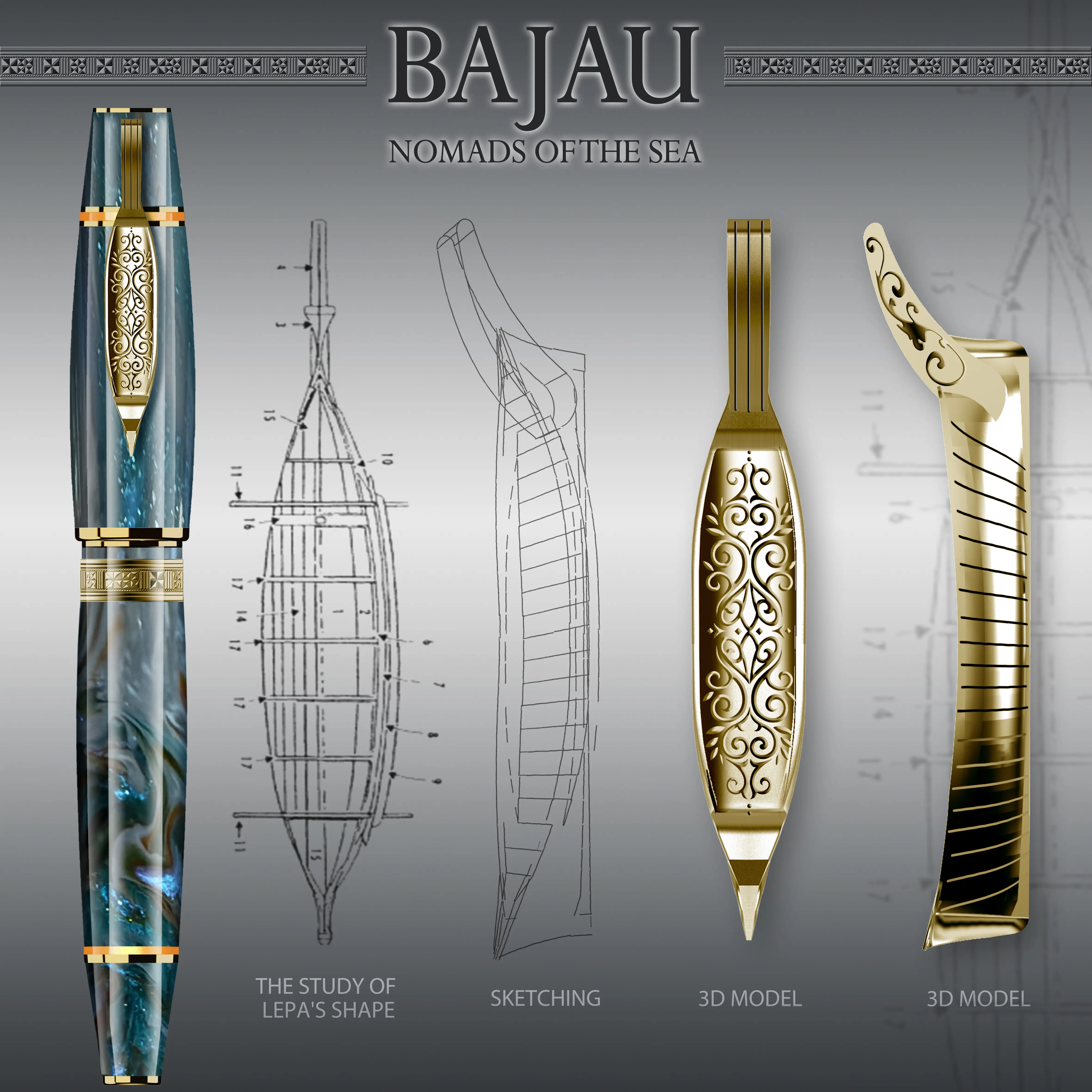 Delta Indigenous People BAJAU 14k Gold nib Casa della Stilografica ...